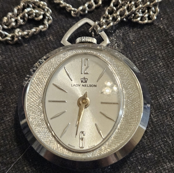 lady nelson | Accessories | Vintage Lady Nelson Silver Pocket Watch ...
